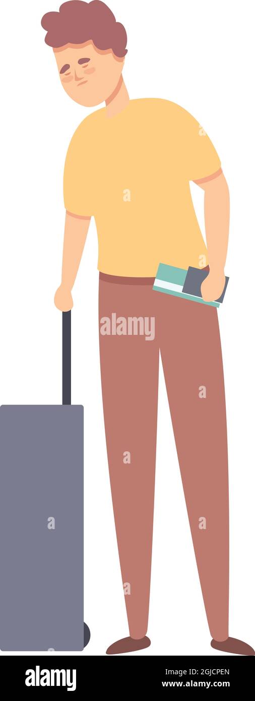 Travel jet lag icon cartoon vector. Flight time. Trip sleep Stock ...