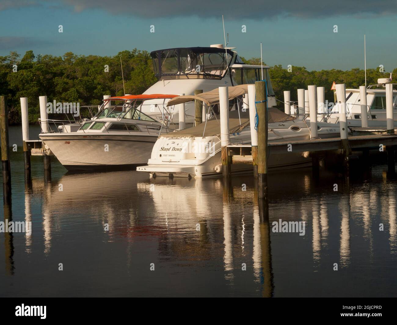 Intercoastal Boat Dock, Sanibel Island, Florida, USA Stock Photo - Alamy