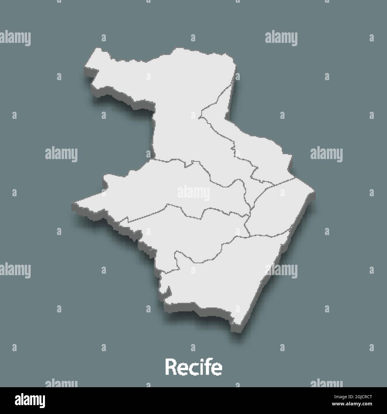 3d isometric map of Recife is a city of Brazil , vector illustration ...