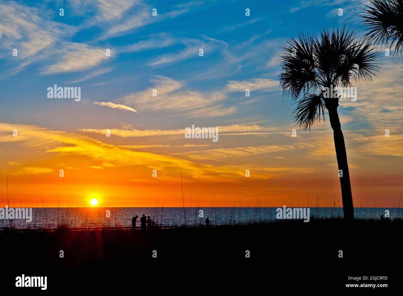 USA, Florida, Crescent Beach, Siesta Key, Sarasota, Seascape, Sunset ...