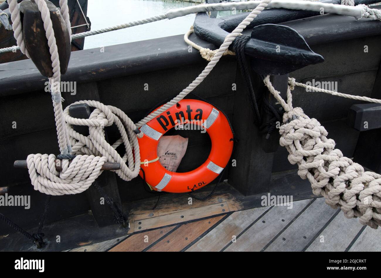 USA, Florida, Venice, Pinta Sailing Ship Replica Stock Photo - Alamy