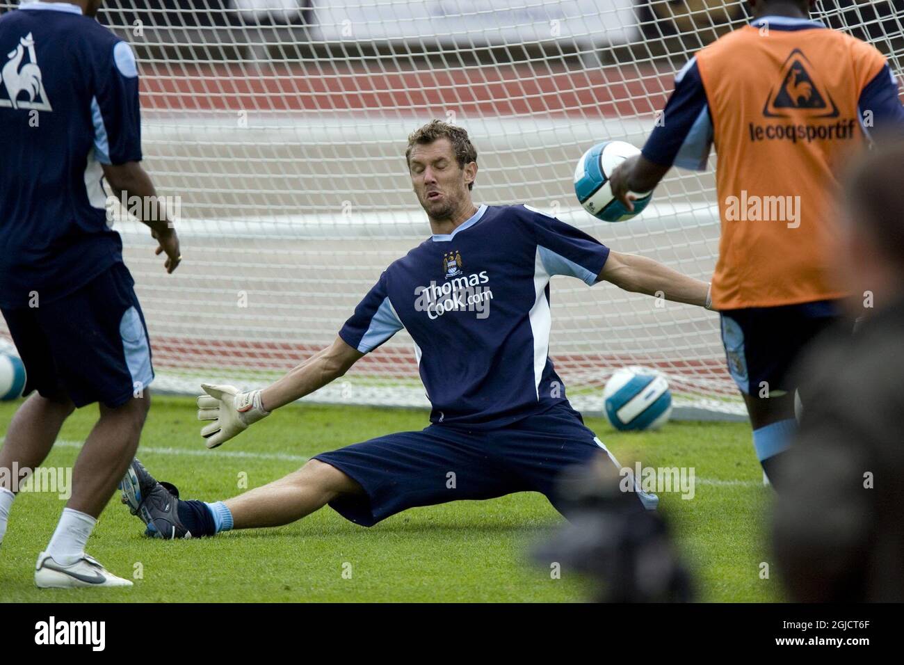 Manchester City's Swedish goalkeeper Andreas Isaksson during todays ...