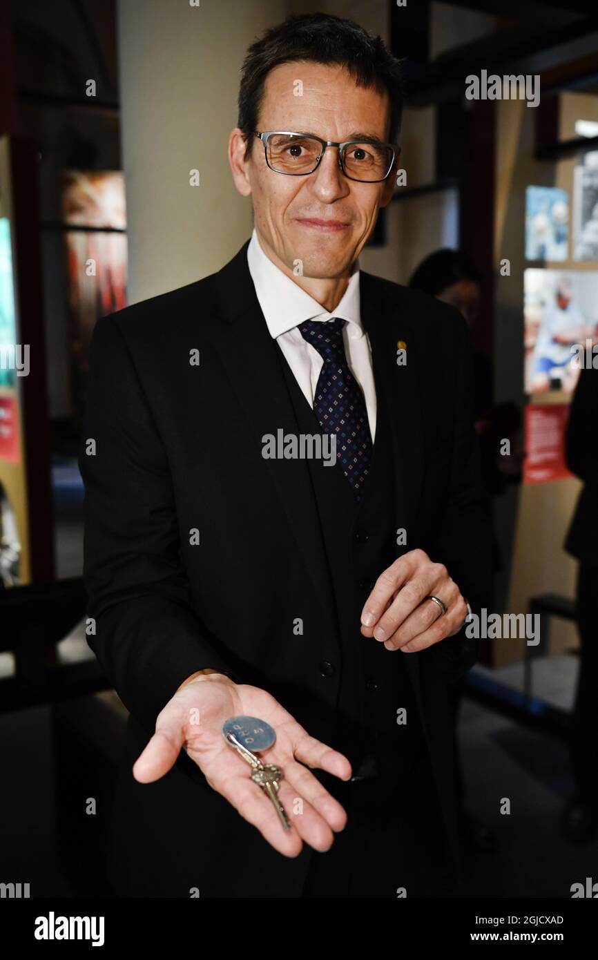 STOCKHOLM 20191206 Nobel Laureate in Physics Didier Queloz donates a ...