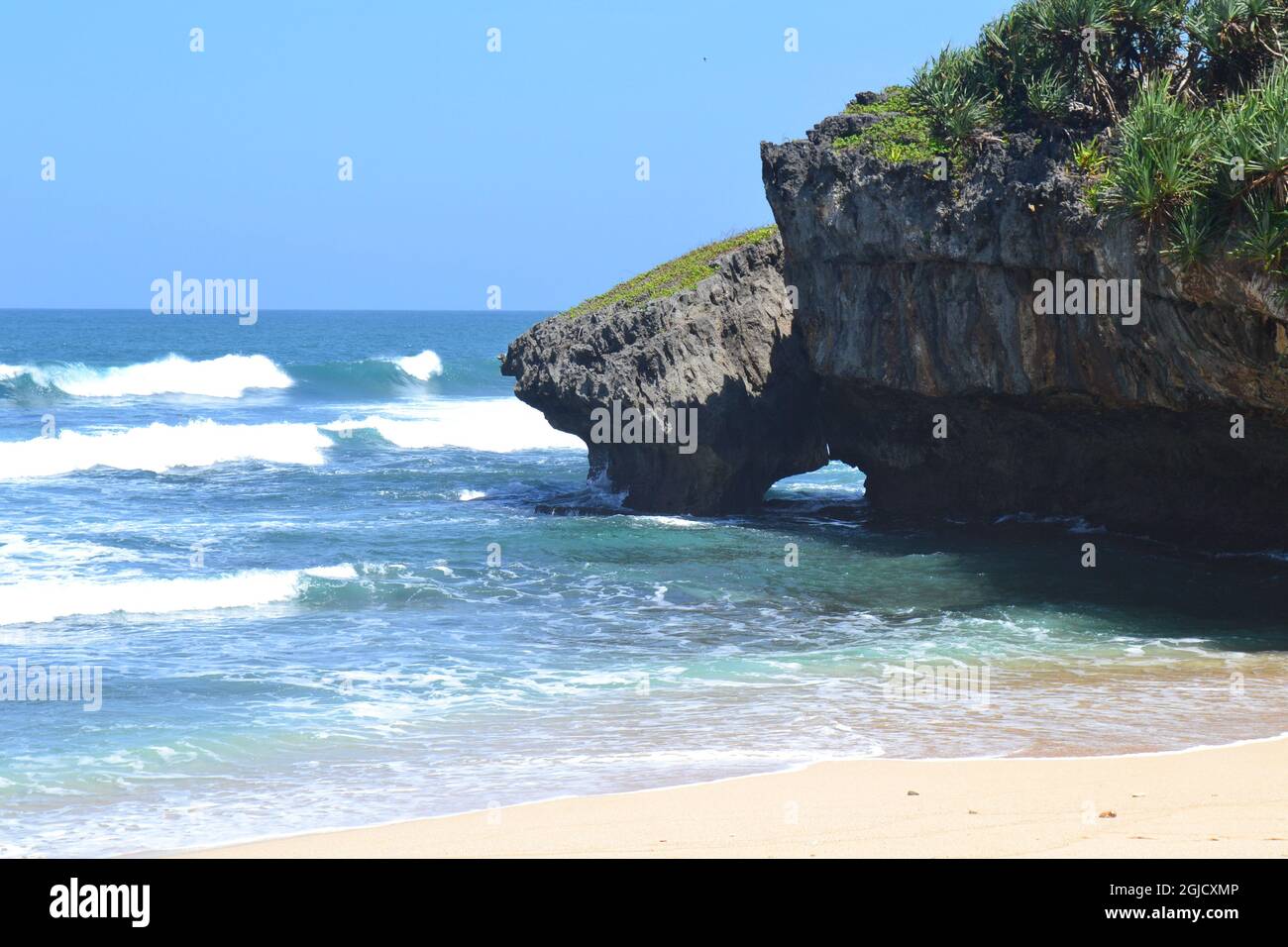 "Indrayanti Beach, Yogyakarta - where golden sands, gentle waves, and ...