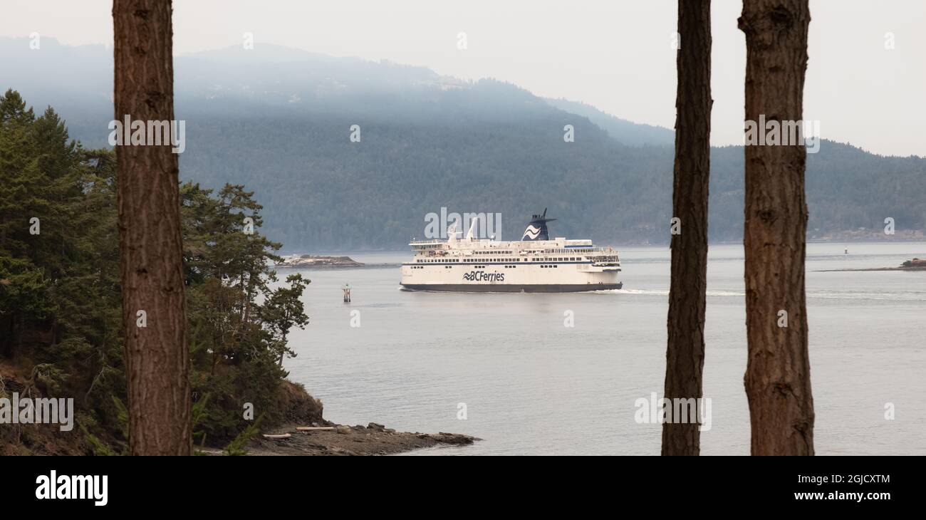 BC Ferries Boat Leaving the Terminal in Swartz Bay Stock Photo - Alamy