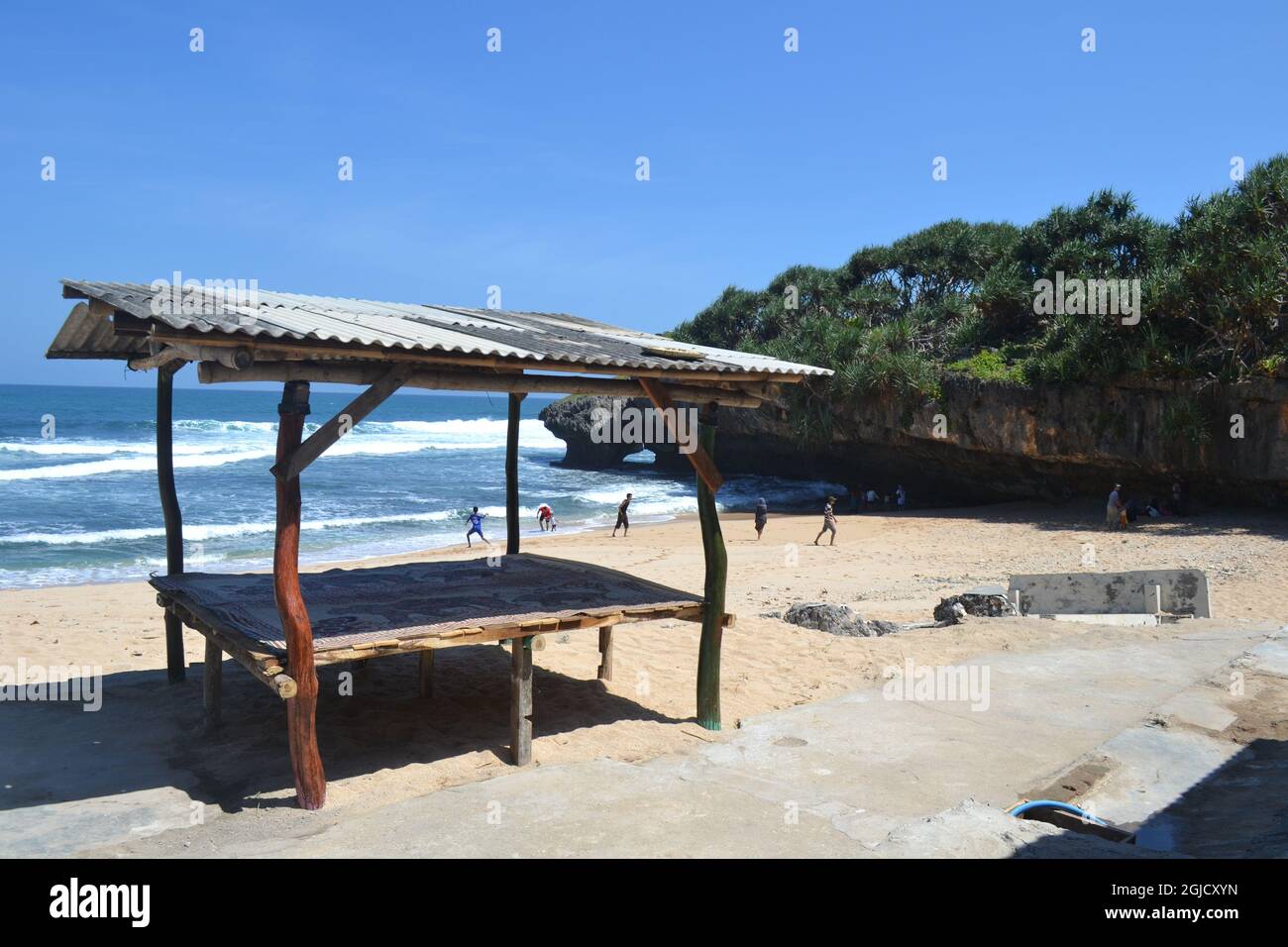 "Indrayanti Beach, Yogyakarta - where golden sands, gentle waves, and ...