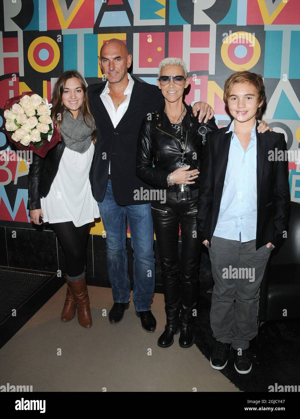 Marie Fredriksson with husband Micke Bolyos and their children Josefin ...