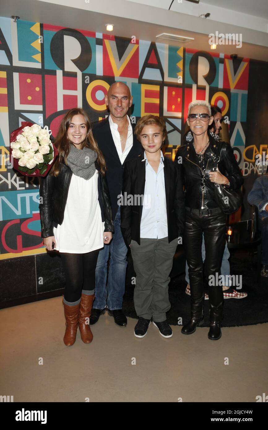 Marie Fredriksson with husband Micke Bolyos and their children Josefin ...