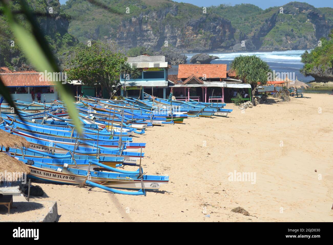 "Indrayanti Beach, Yogyakarta - where golden sands, gentle waves, and ...