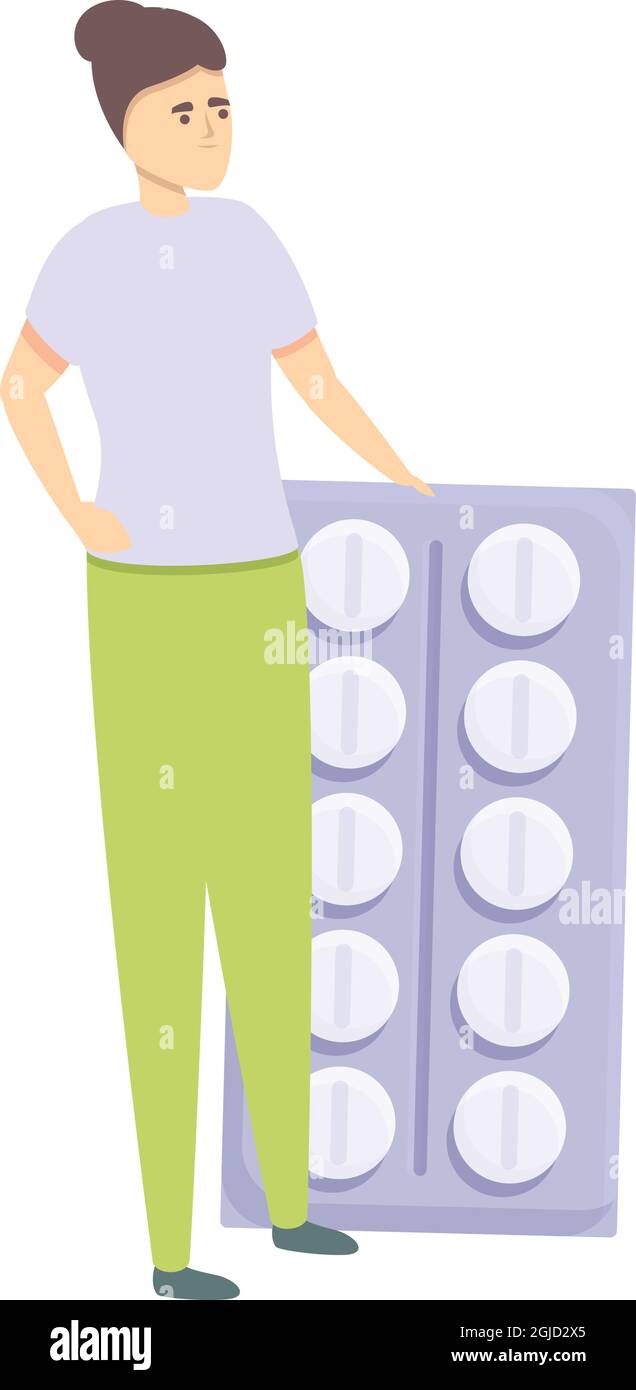 Antidepressant pills icon cartoon vector. Drug tablet. Medication dose ...