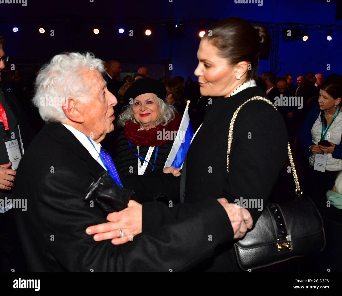 AUSCHWITZ 20200127 Crown Princess Victoria and survivor Leon Rytz in ...