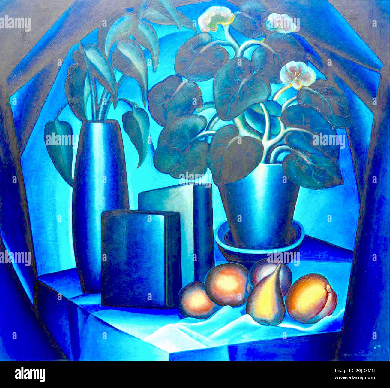 Gregor Perušek artwork - Still Life - Flower vase and houseplant ...