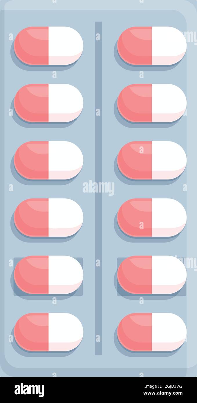 Antidepressant pack icon cartoon vector. Pill medication. Drug therapy ...