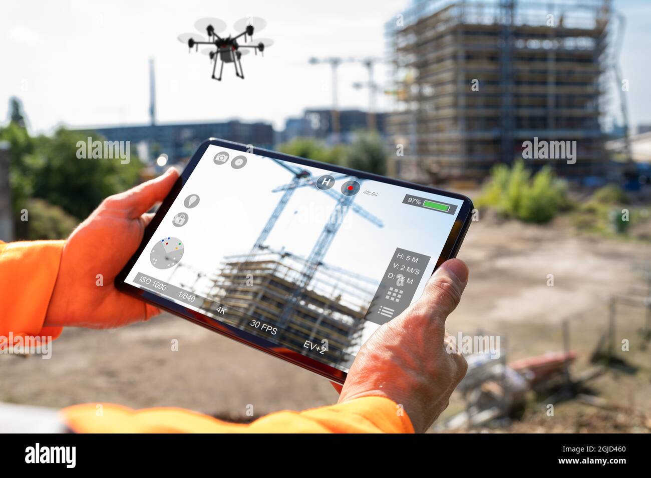 Aerial Surveillance Aircraft Or Drone. Digital Monitoring Technology ...