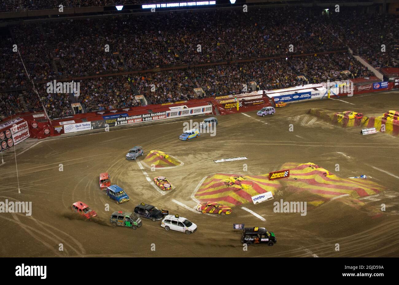 Minivan race at Monster Truck Jam at Citrus Bowl in Orlando, Florida ...