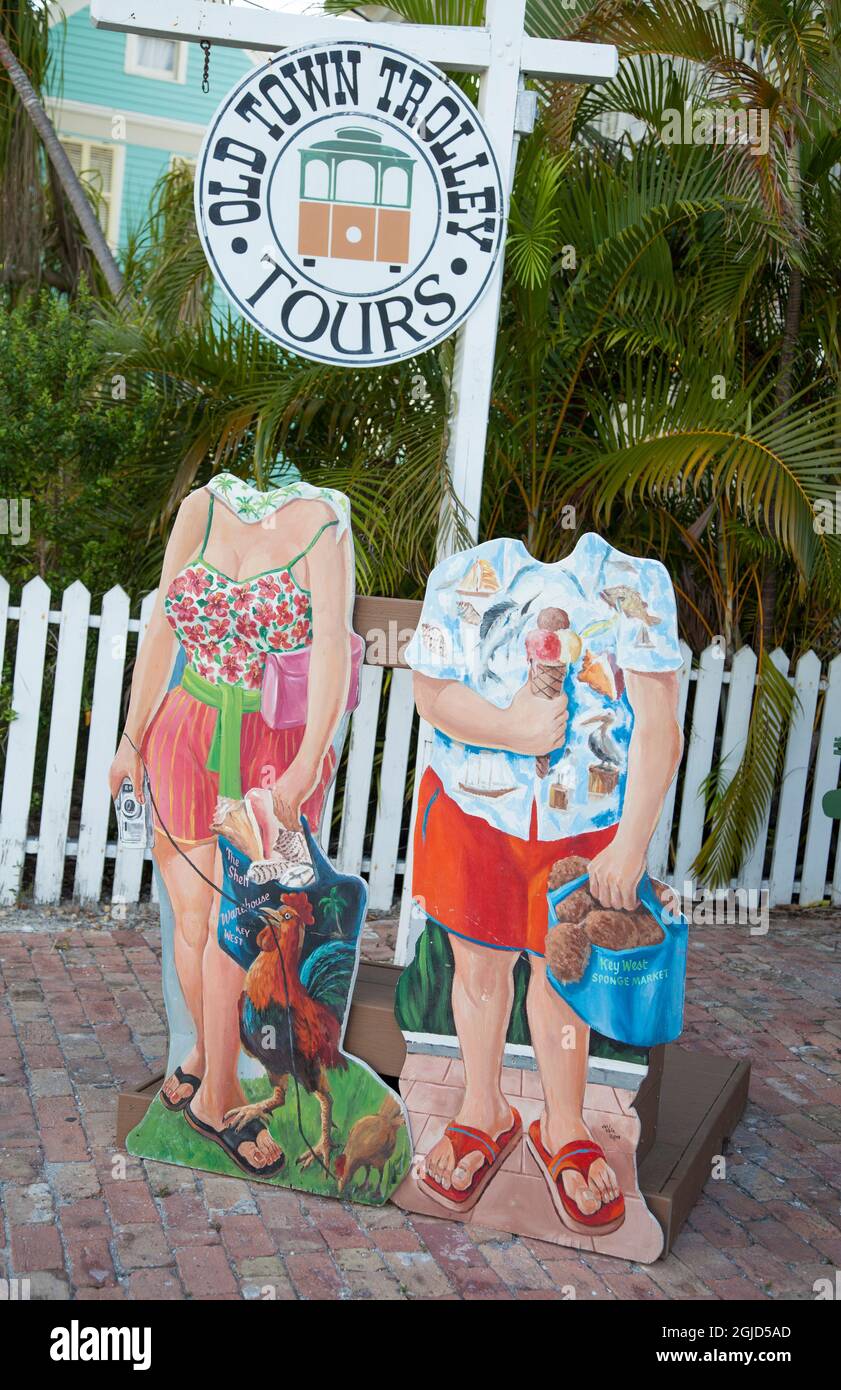 Old Town trolley tours sign in Key West, Florida Keys Stock Photo - Alamy