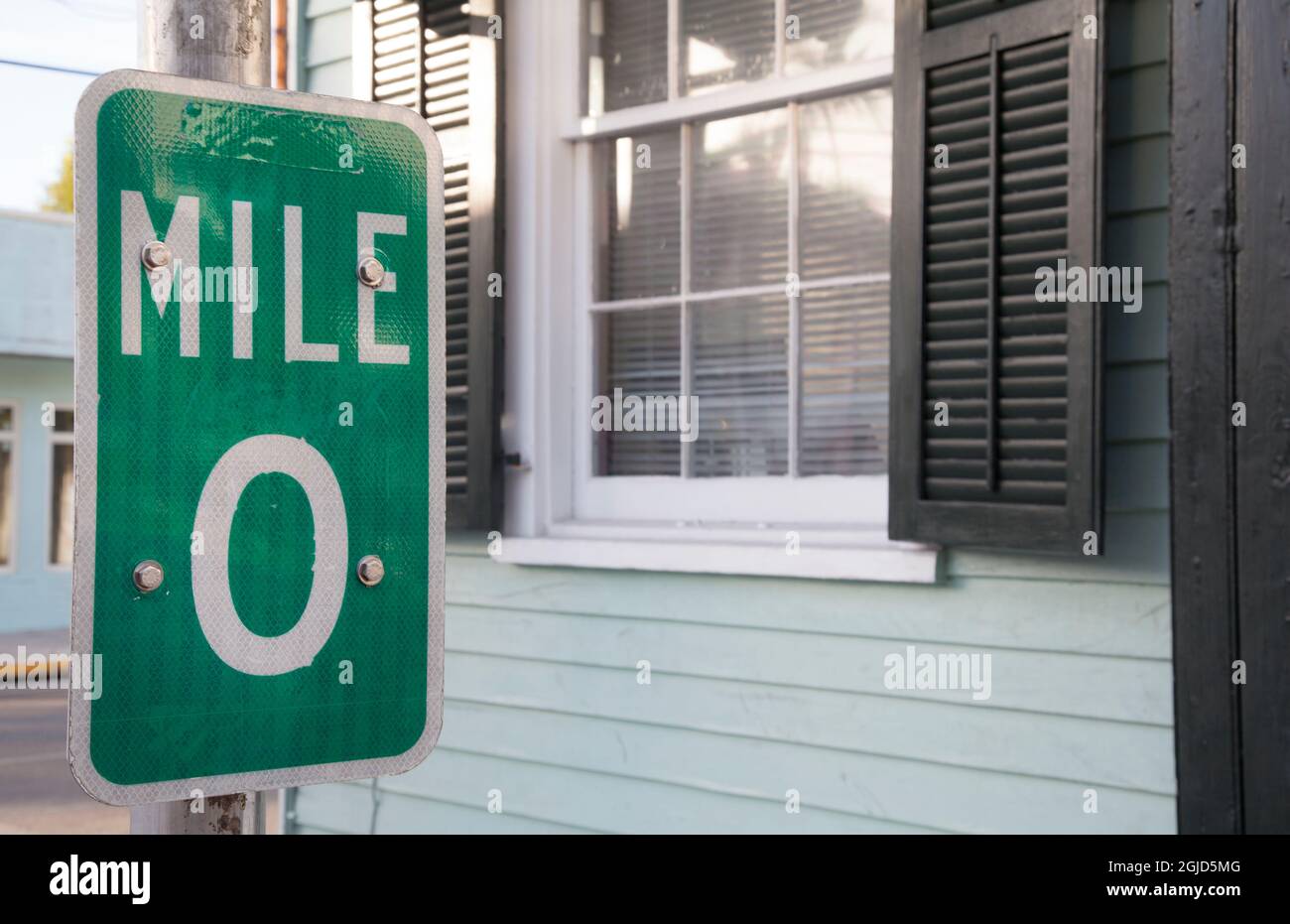 Mile marker zero sign in Key West, the Florida Keys on end of US1 Stock ...