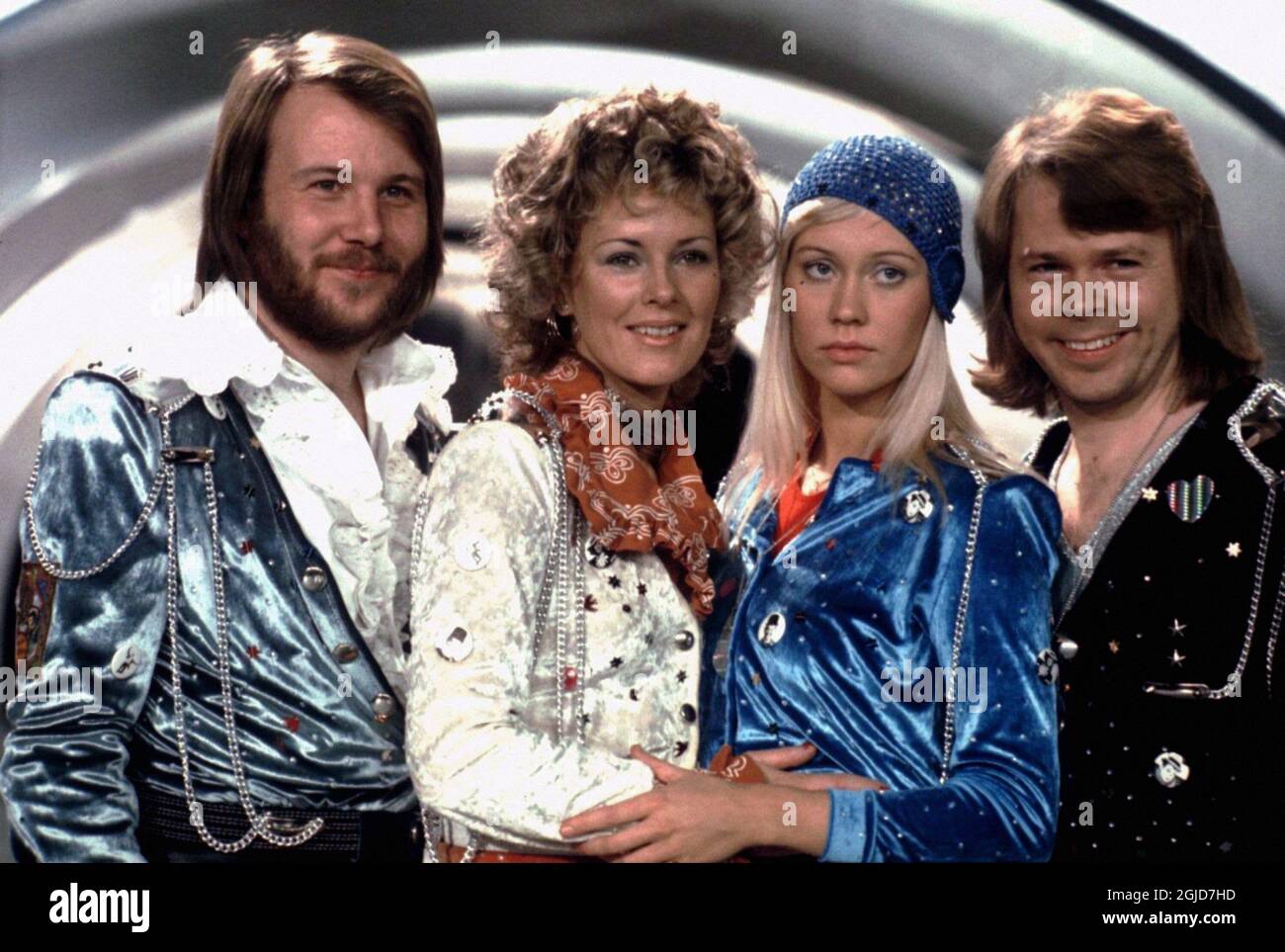 Swedish pop group ABBA compete with the song Waterloo which was the ...
