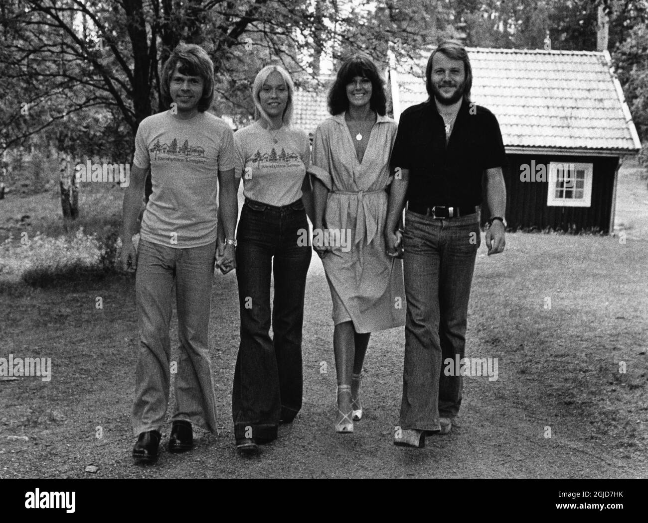 Members of the Swedish pop group Abba, From left: Bjorn Ulvaeus, Agnetha Faltskog, Anni-Frid ...