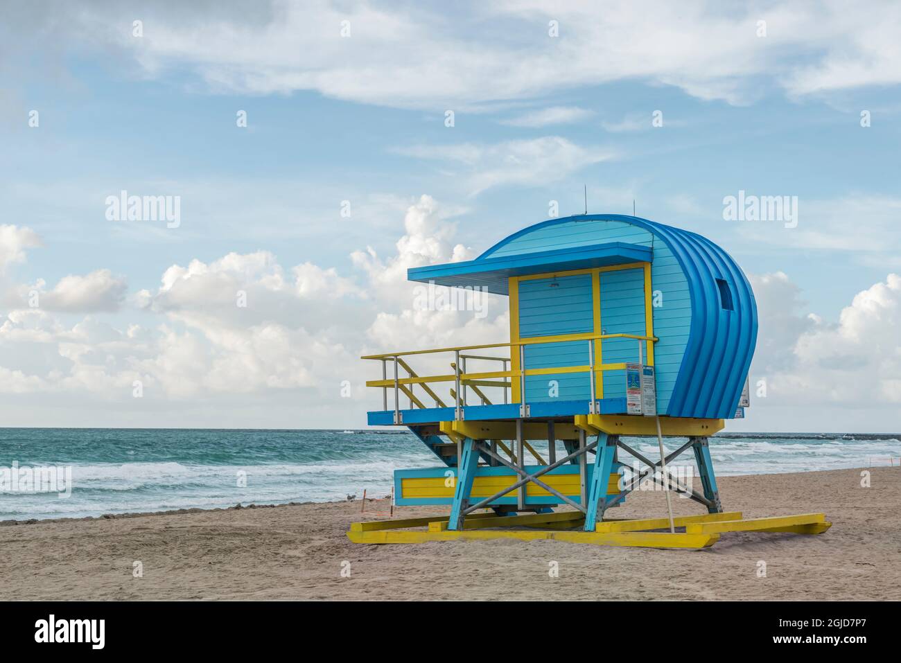 USA, Florida, Miami Beach. Colorful lifeguard station Stock Photo - Alamy