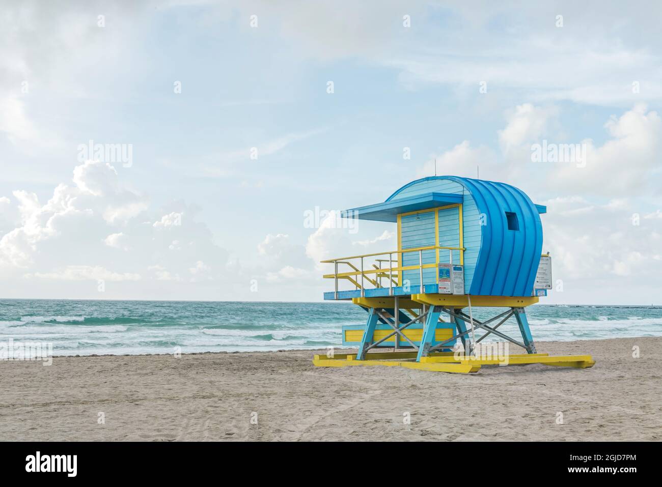 USA, Florida, Miami Beach. Colorful lifeguard station Stock Photo - Alamy