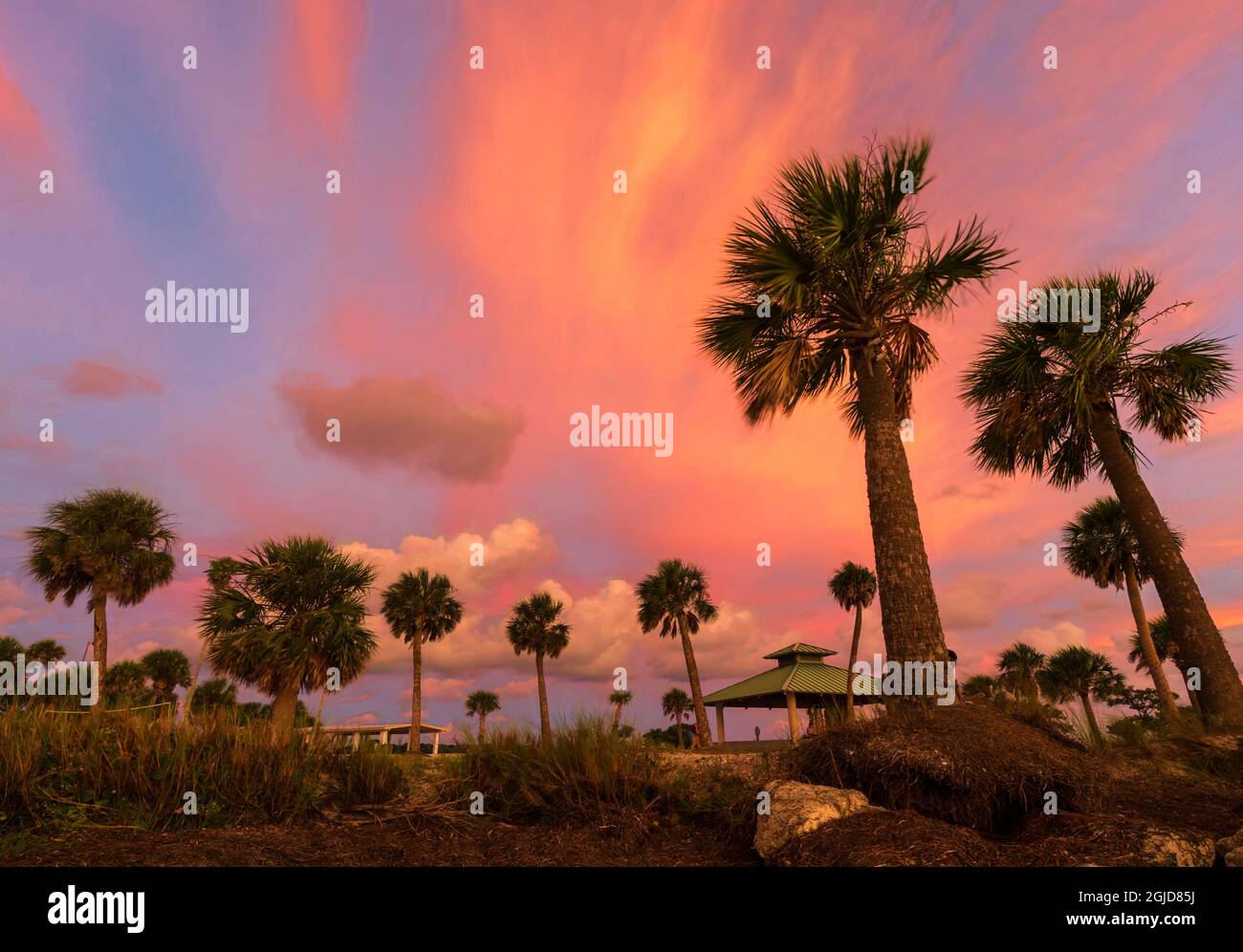The sunset sky of Sunset Beach, Tarpon Springs, Florida Stock Photo - Alamy