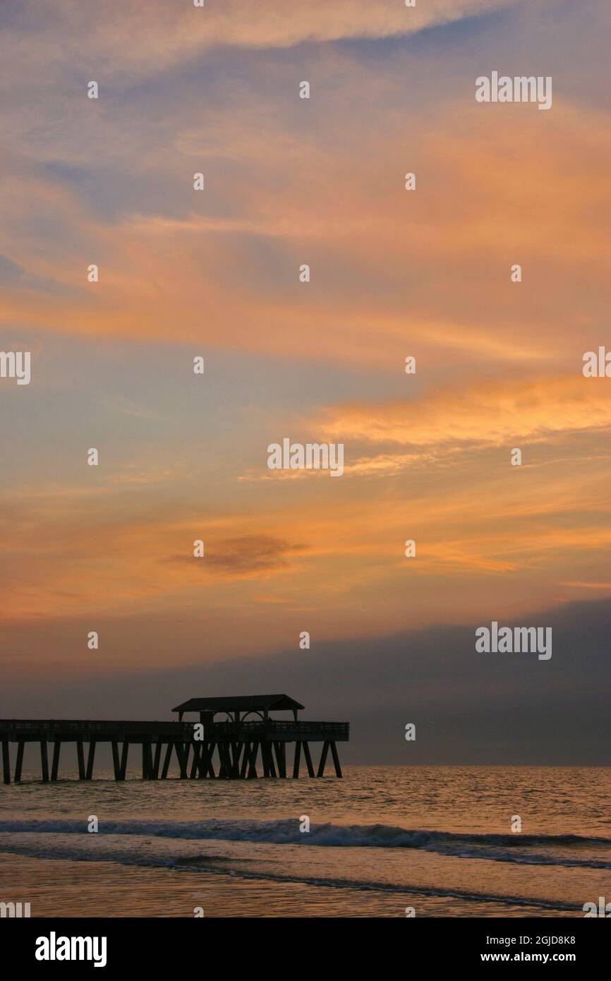 Sunrise on Tybee Island Beach, Georgia, USA Stock Photo - Alamy