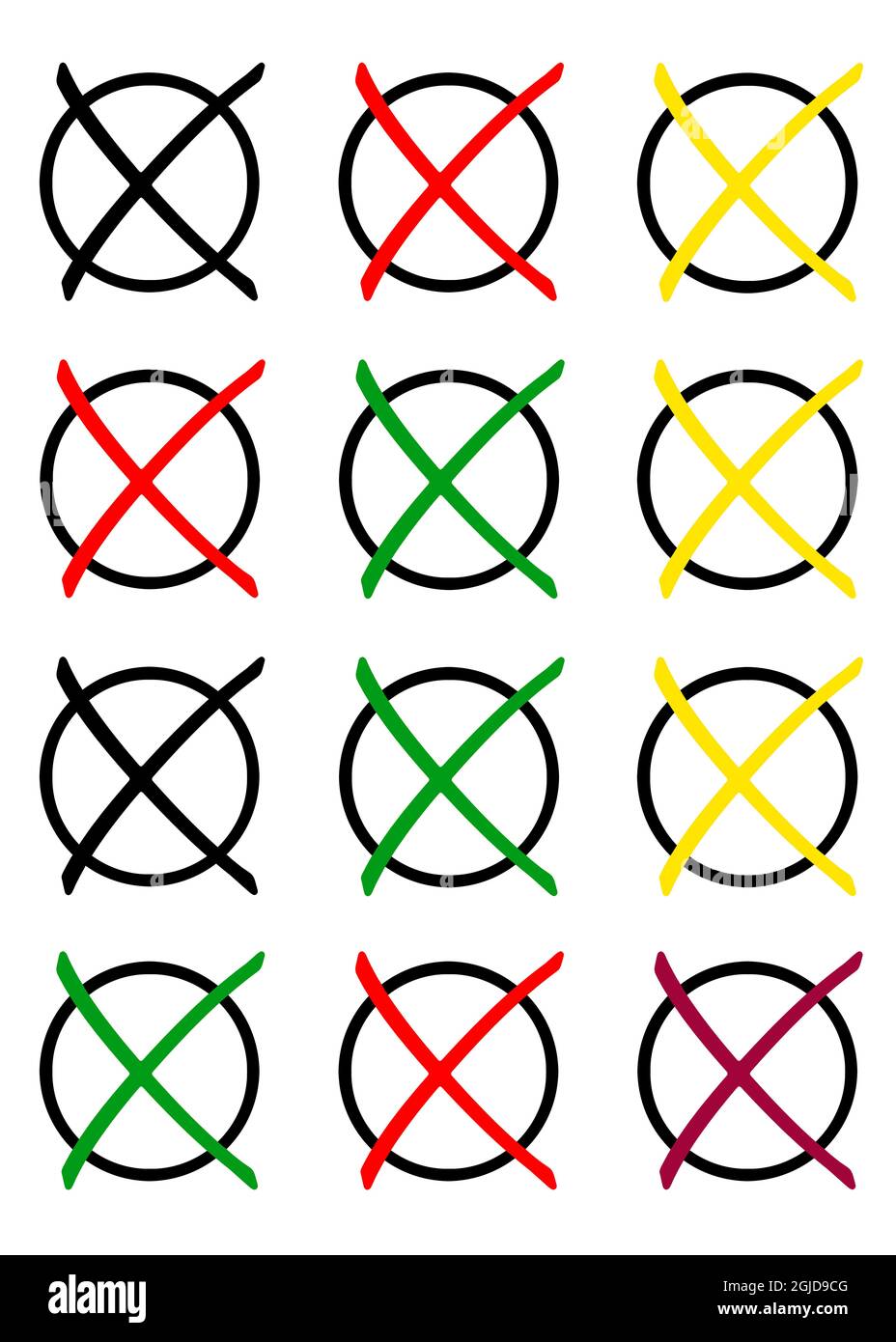 Symbolic crosses isolated against white background Stock Photo - Alamy