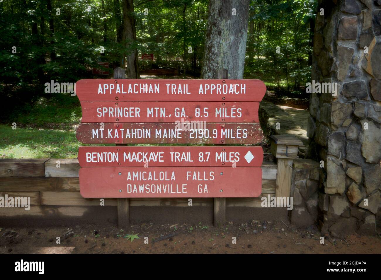 USA, Georgia, Dawsonville, Amicalola State Park. The Appalachian Trail ...
