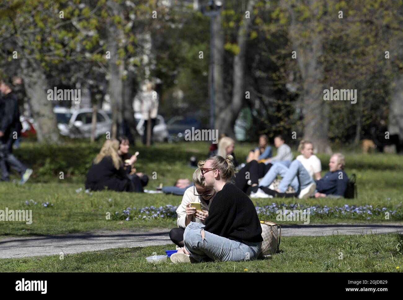 STOCKHOLM 20200422 The centrally located Humlegarden park was filled ...