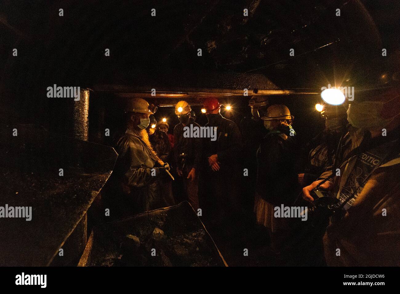 Hopewell Colliery. Working Freeminer's gale and open to visitors Stock ...