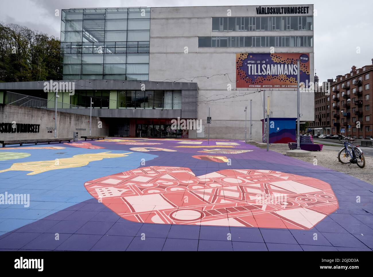 Inauguration of a gigantic work of art painted directly on the ground ...