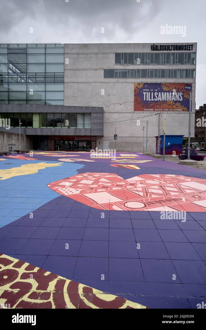 Inauguration of a gigantic work of art painted directly on the ground ...