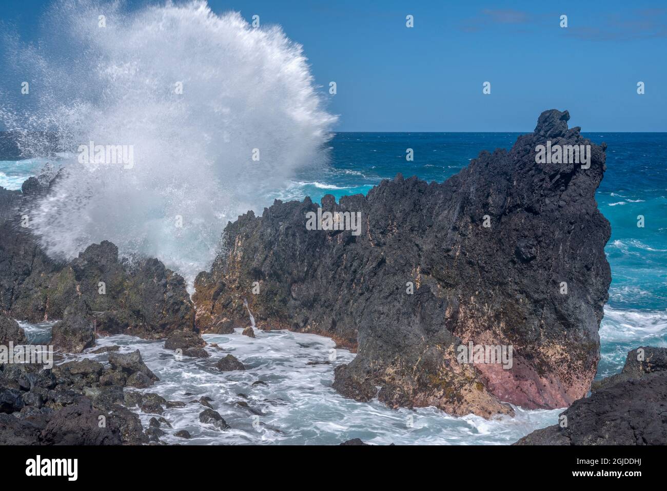 USA, Hawaii, Big Island of Hawaii. Laupahoehoe Point Beach Park ...