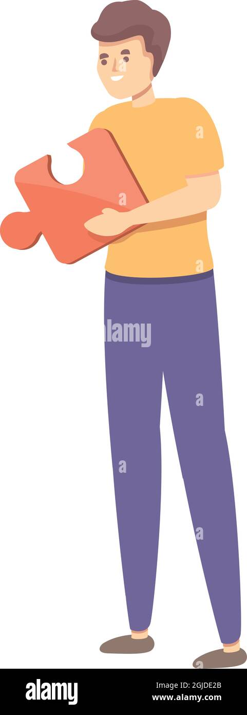 Realization puzzle icon cartoon vector. Business solution. Productive ...