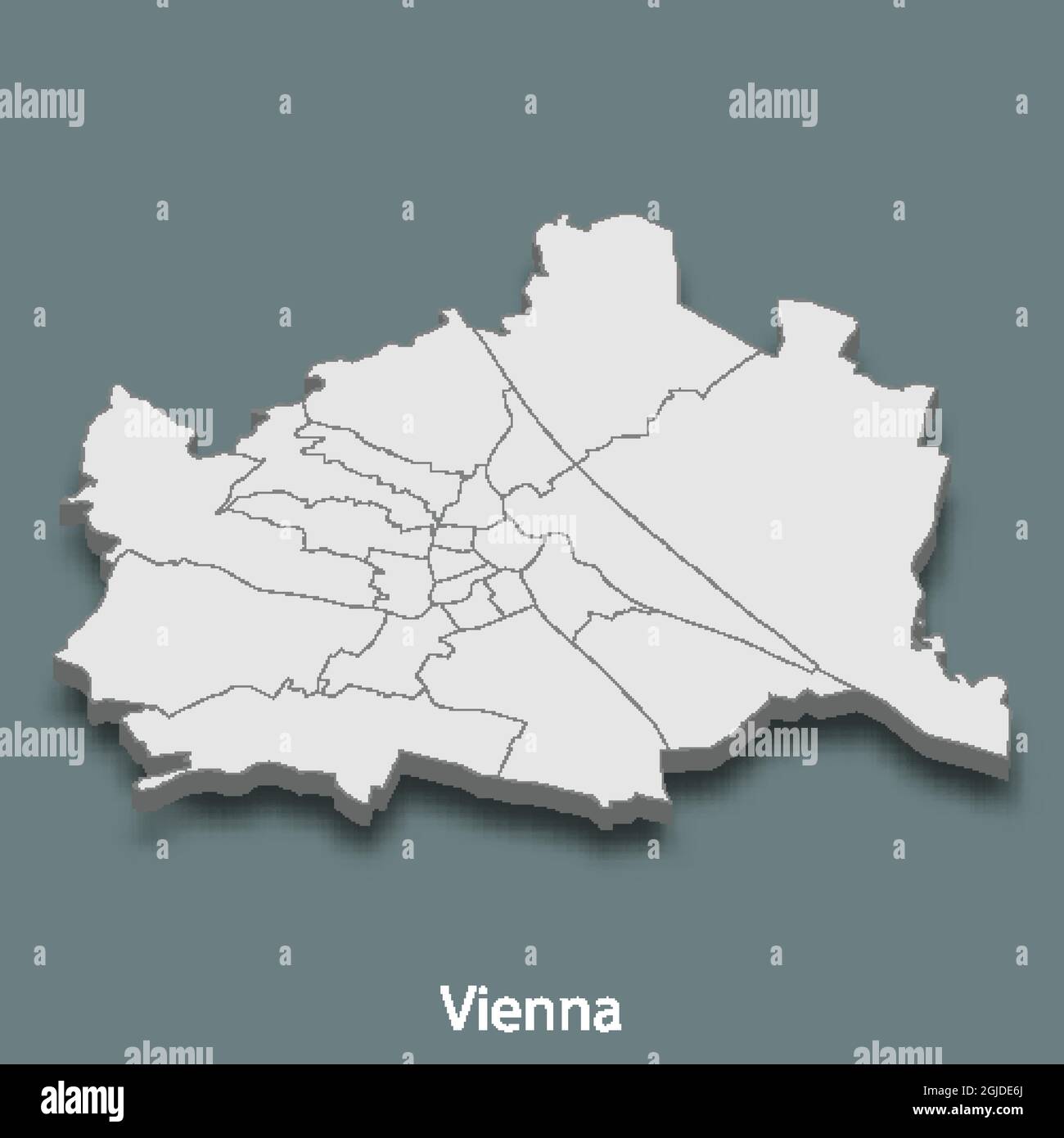 3d isometric map of Vienna is a city of Austria , vector illustration ...
