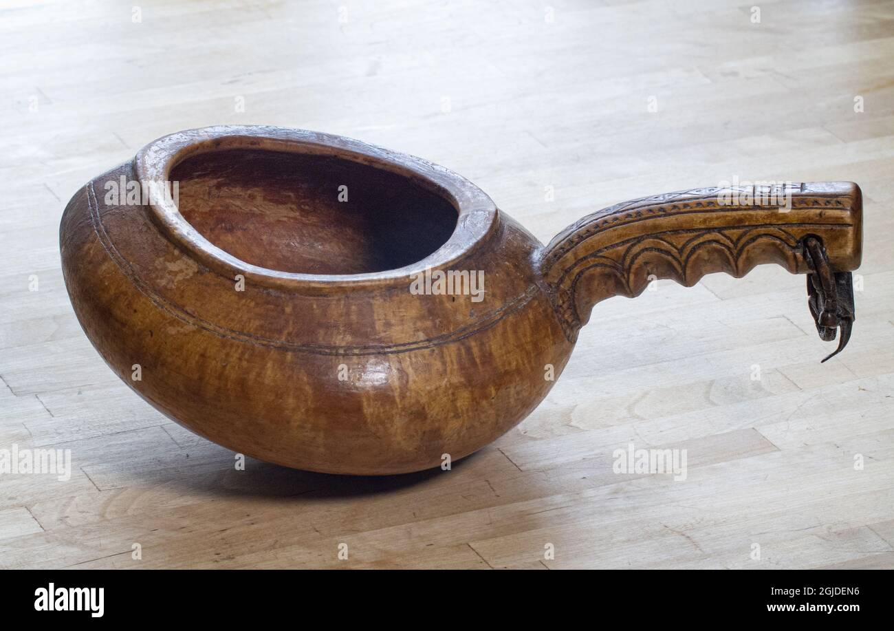 Lule Sami náhppe, a milking vessel that looks like a wooden ladle, from ...