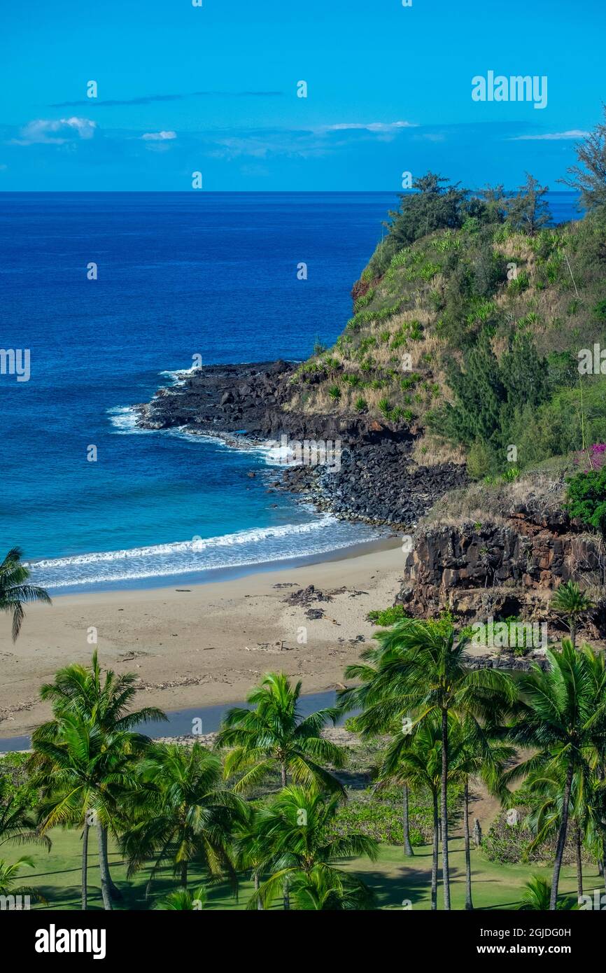 Private beach, Allerton Garden, Hawaii, Kauai, USA Stock Photo - Alamy