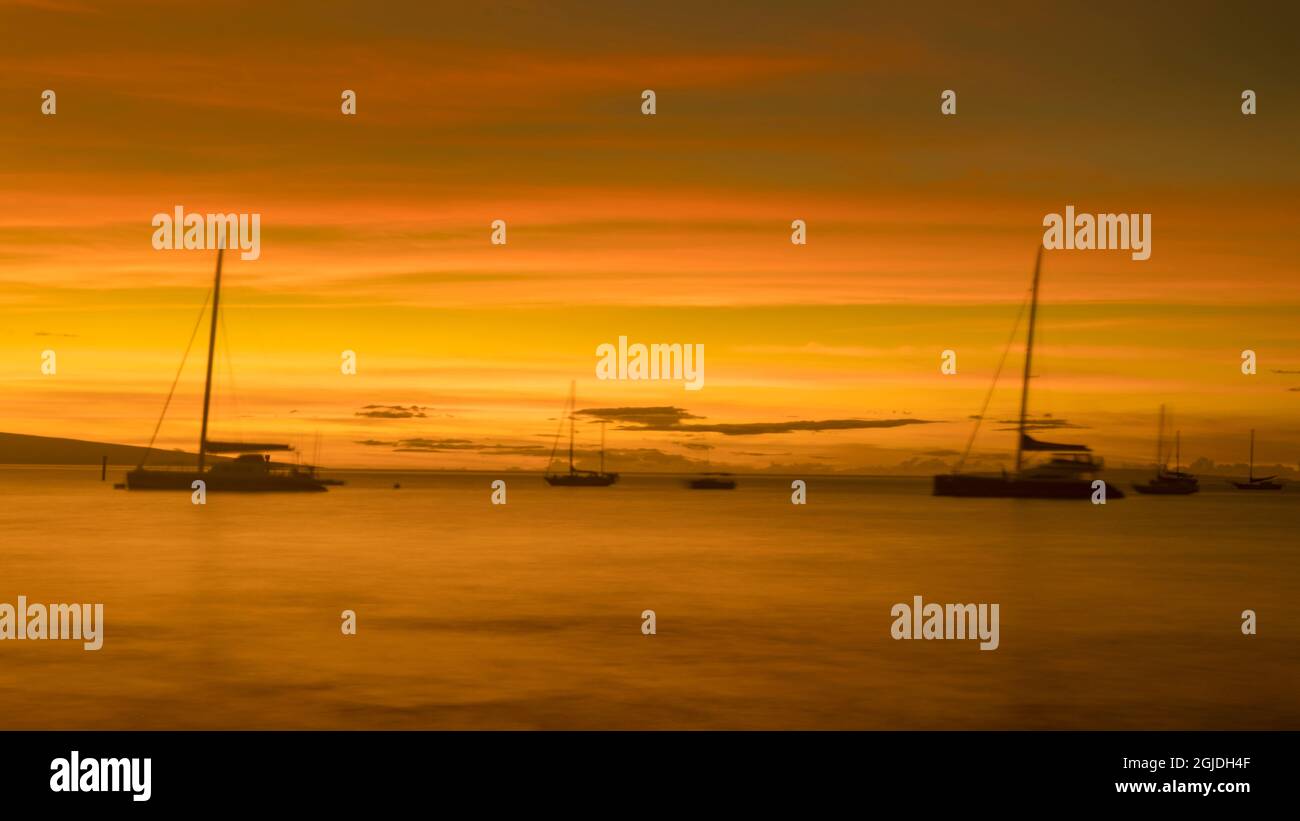 Maui beach sunset Stock Photo - Alamy