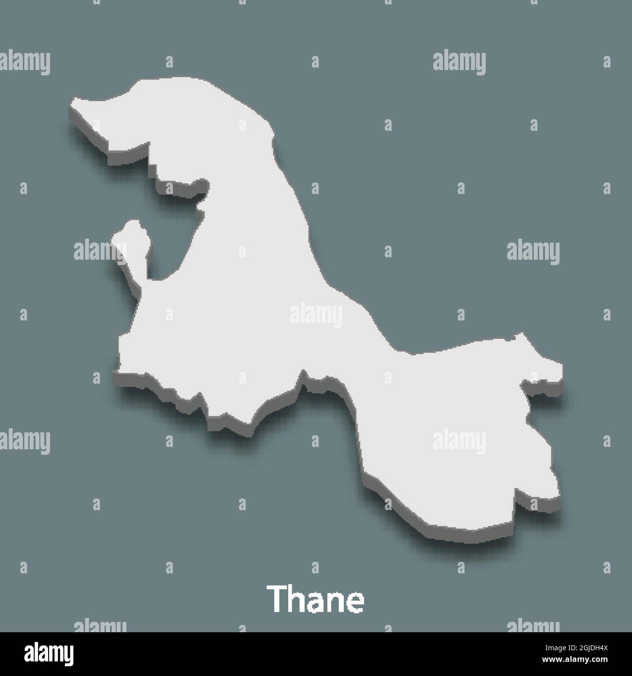 3d isometric map of Thane is a city of India, vector illustration Stock ...