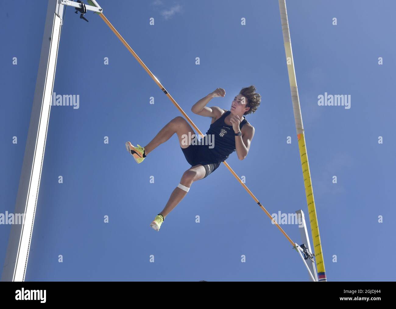 Swedish pole vaulter Armand Duplantis competes in the Swedish Athletics ...