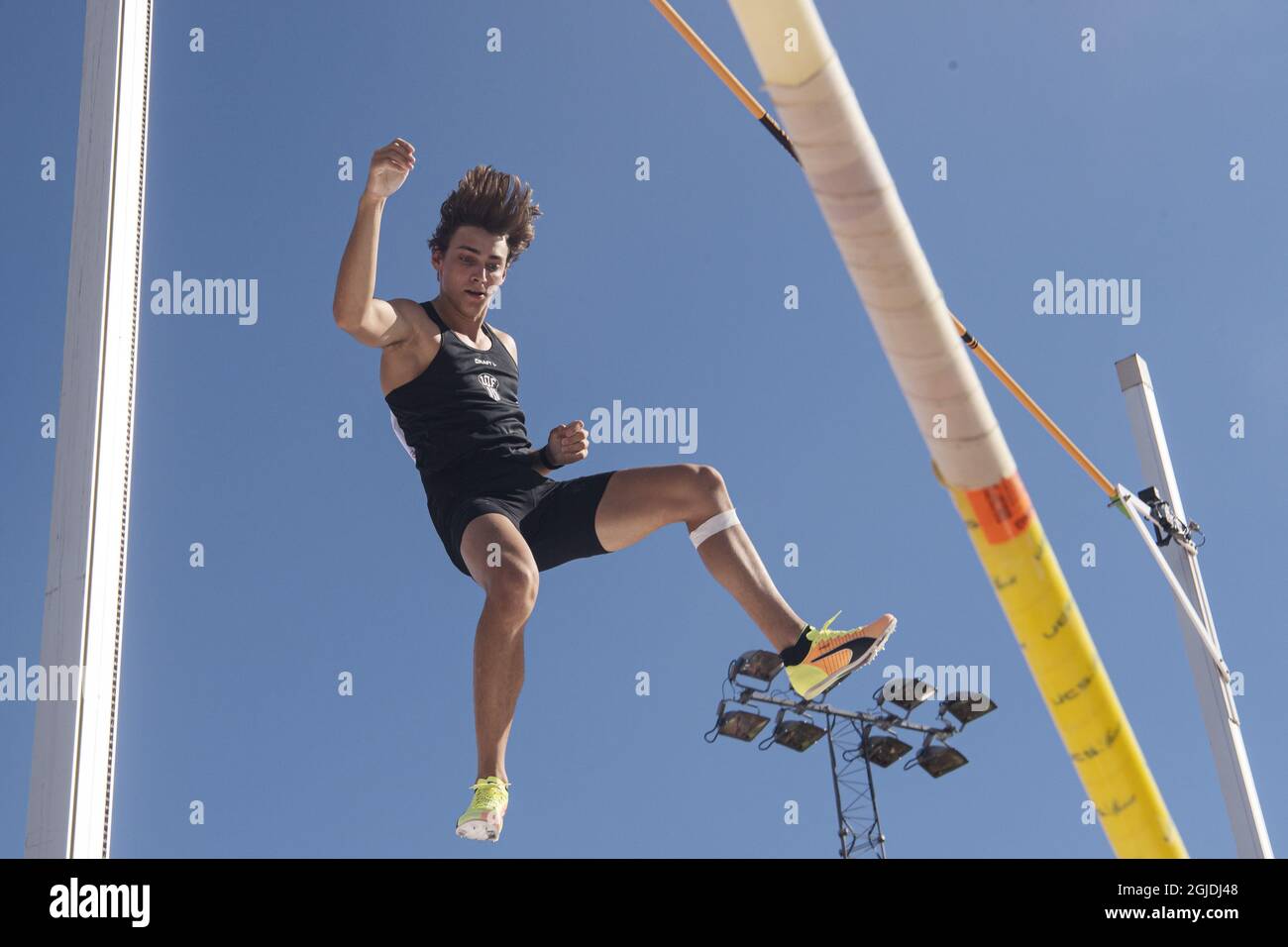 Swedish pole vaulter Armand Duplantis competes in the Swedish Athletics ...