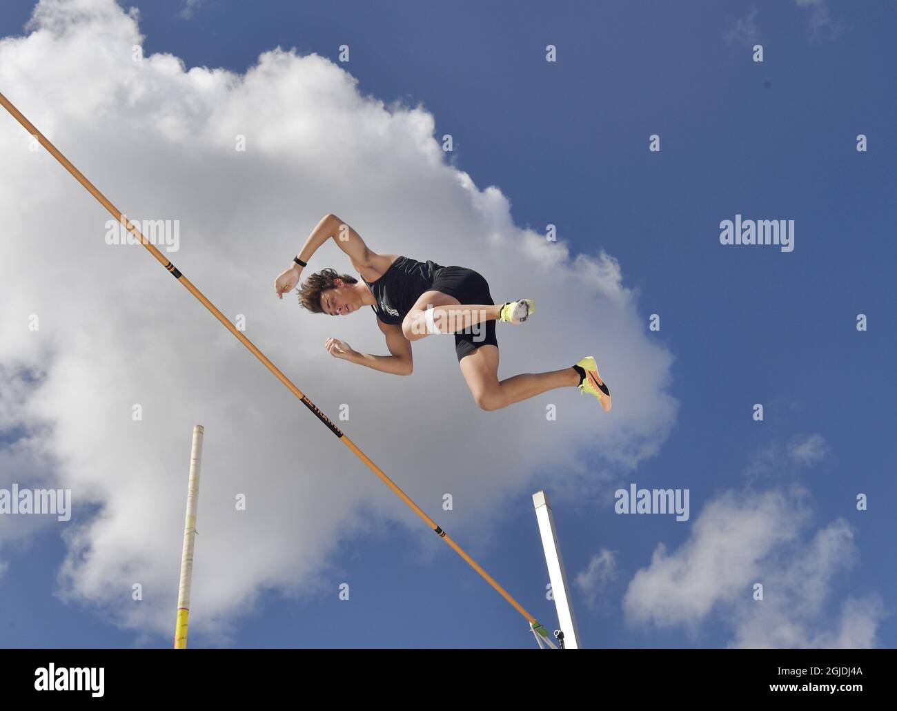 Swedish pole vaulter Armand Duplantis competes in the Swedish Athletics ...