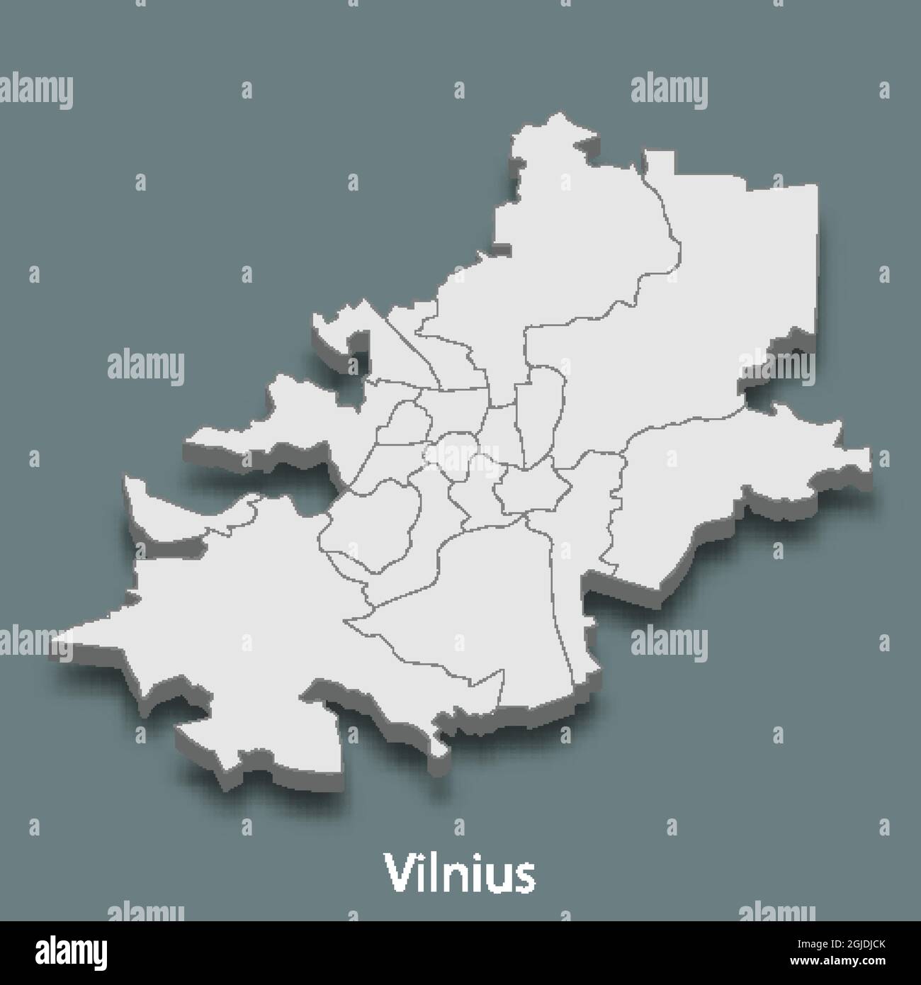 3d isometric map of Vilnius is a city of Lithuania , vector ...