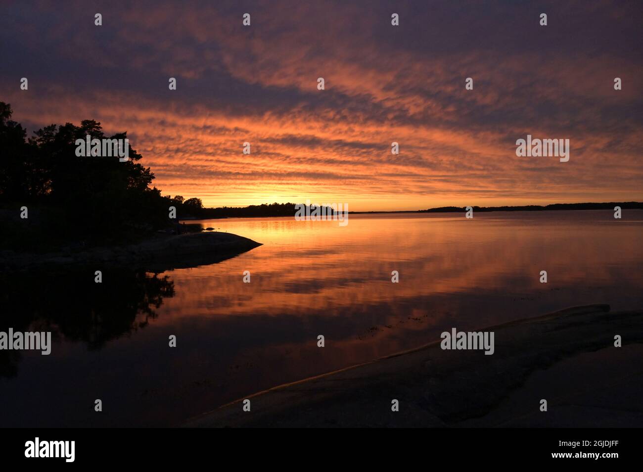 Sunset at Finnhamn in Stockholm archipelago. Photo Janerik Henriksson / TT code 10010 Stock ...