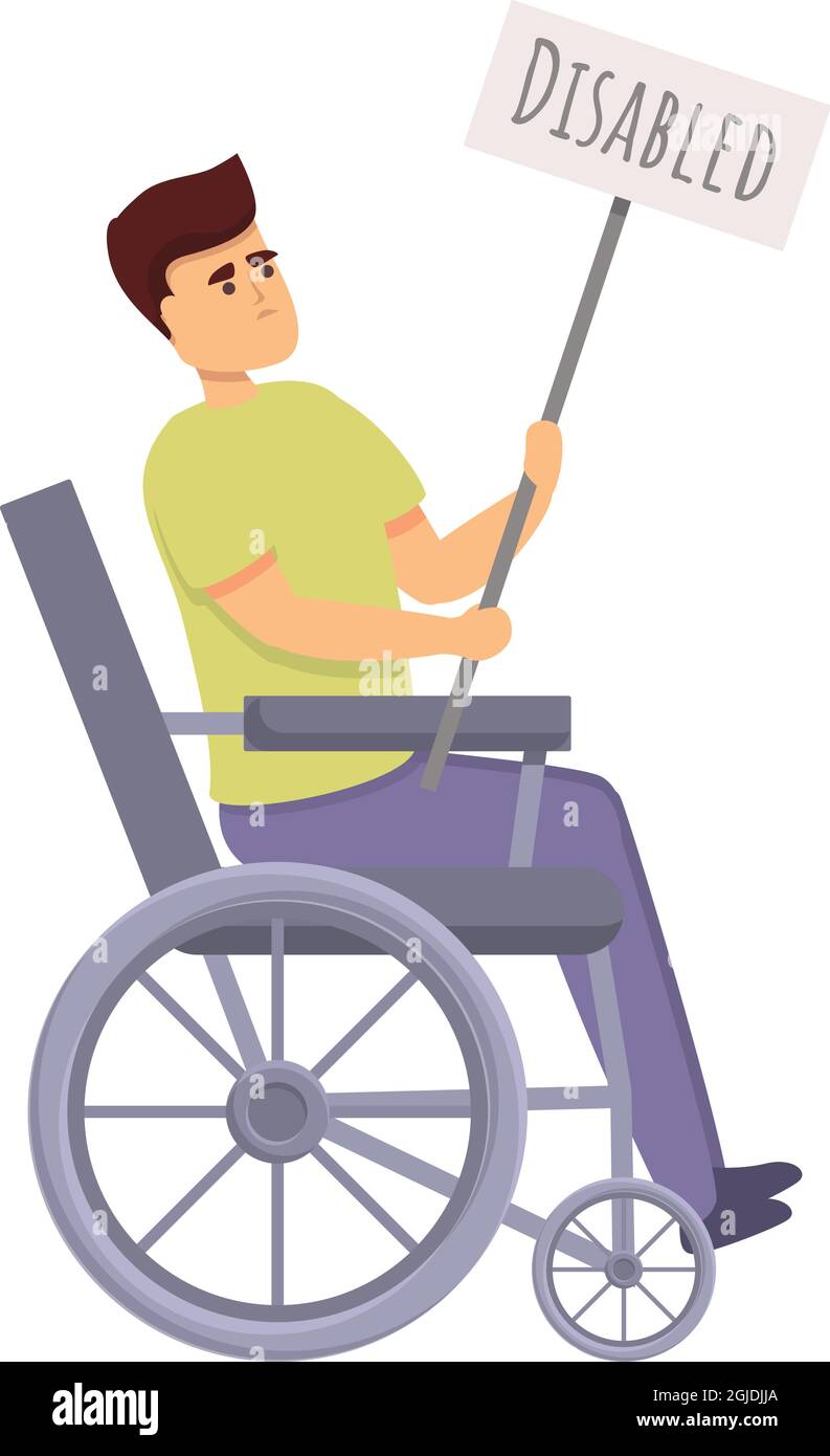 Disability discrimination icon cartoon vector. Disabled people ...