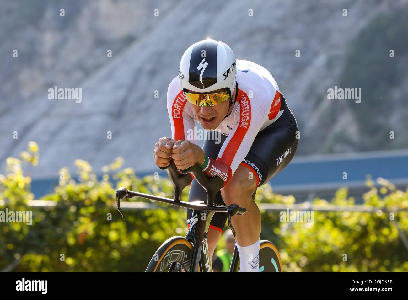 Trento, Italy. 09th Sep, 2021. JoÃ£o ALMEIDA (POR) during UEC Road ...