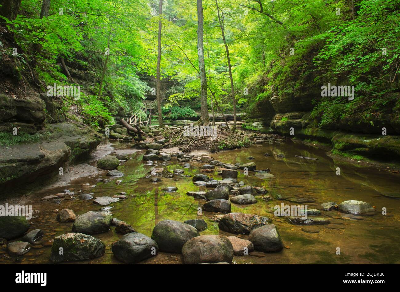 Matthiessen State Park, Illinois. Creek running through Dells area ...