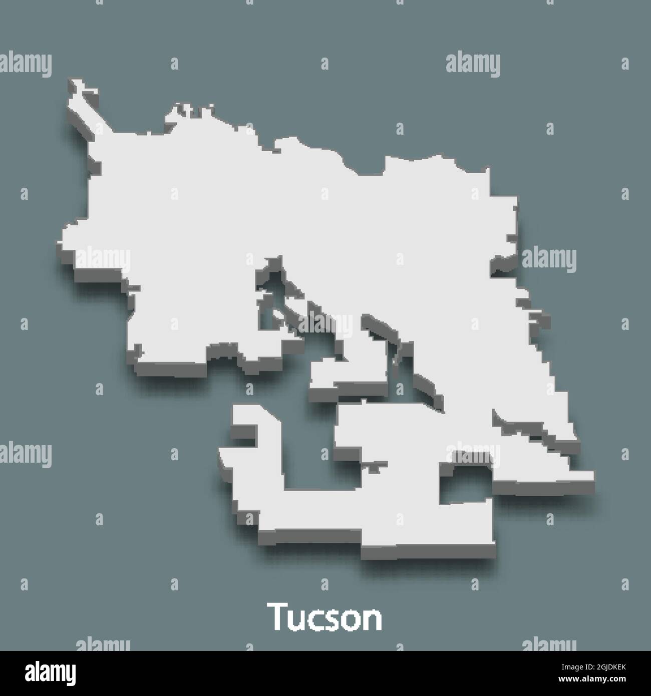 3d isometric map of Tucson is a city of United States, vector ...