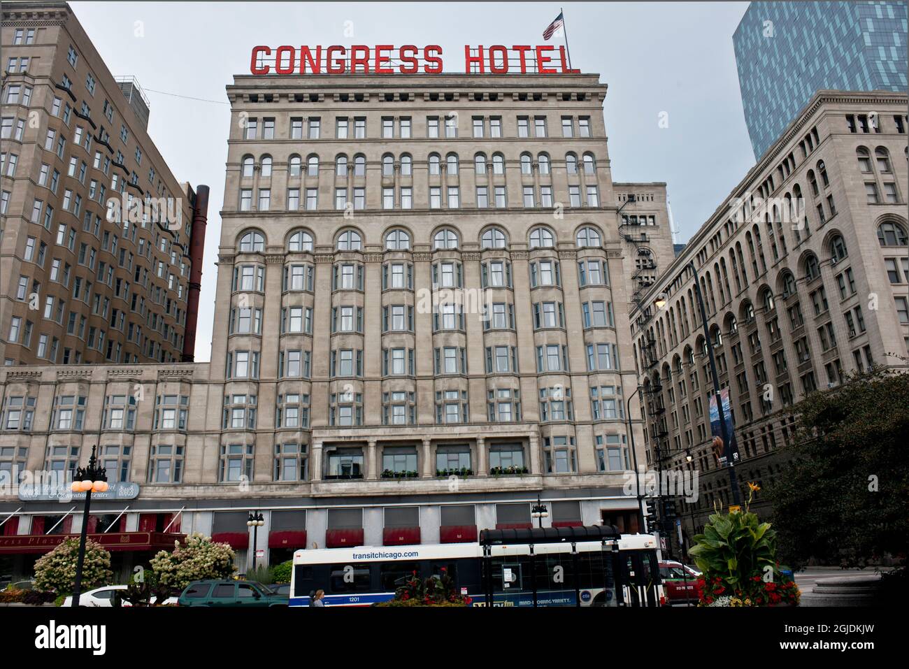 USA, Illinois. Chicago, Congress Plaza Hotel Stock Photo - Alamy
